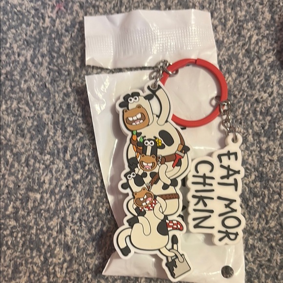 Other | Chickfila Eat Mor Chikin Keychain With Cows Rare Limited ...